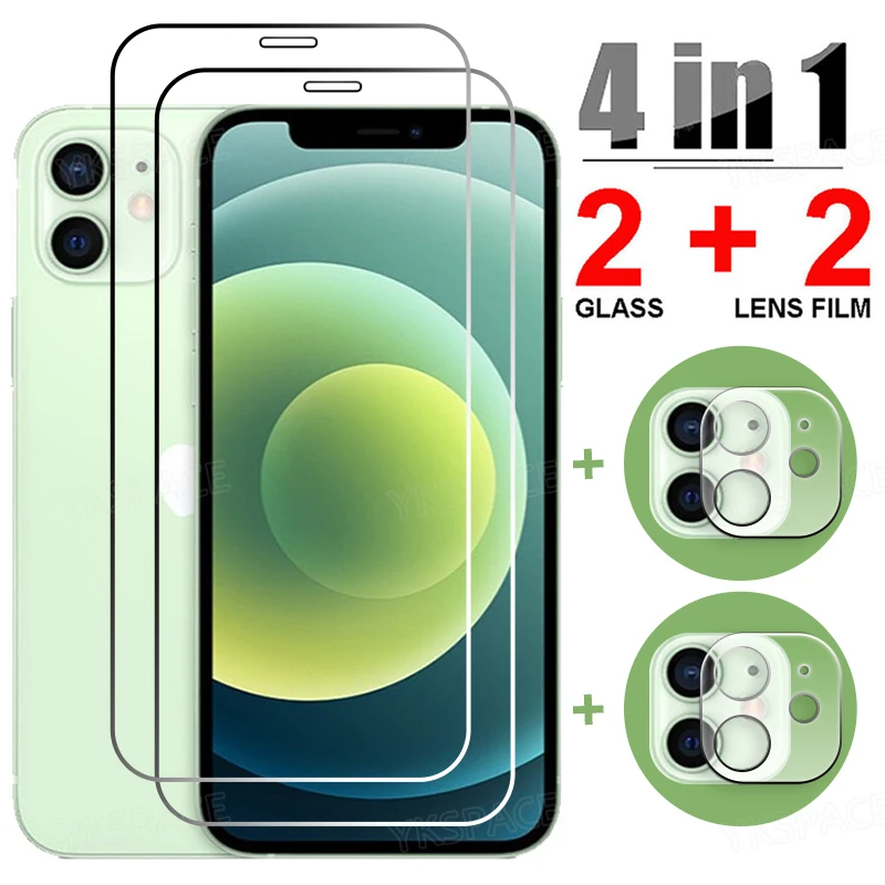 4 IN 1 9H Transparent Lens + Tempered Glass For iPhone XR X XS 11 12 13 ...