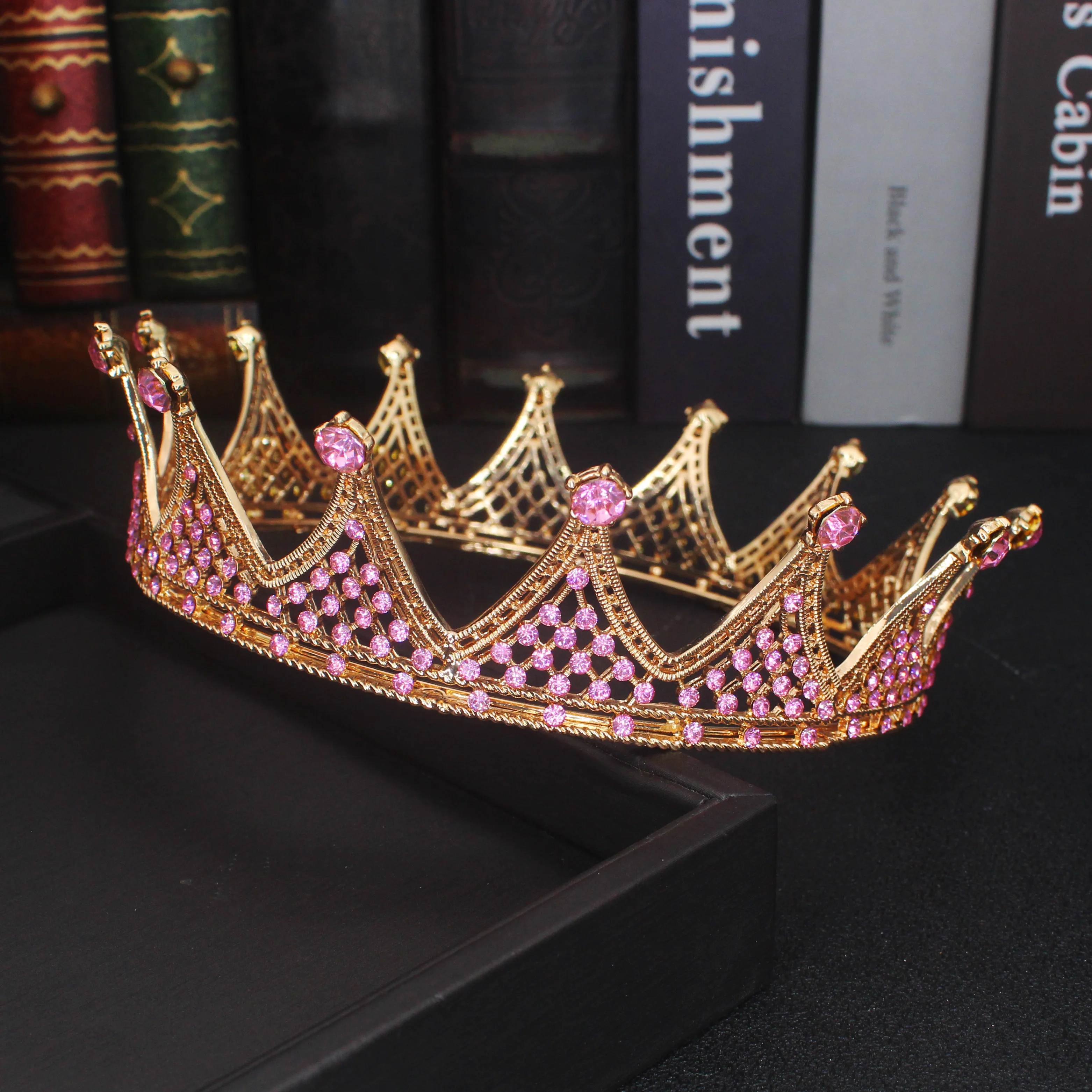 Pink-Crystal-Princess-Tiara-Crown-Queen-King-Pageant-Prom-Diadem ...