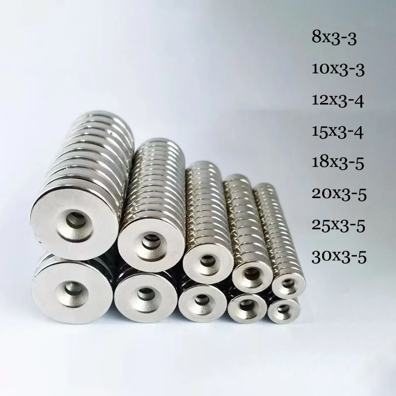 2-50-pcs-Strong-Magnets-Countersunk-Round-NdFeB-Powerful-Rare-Earth ...