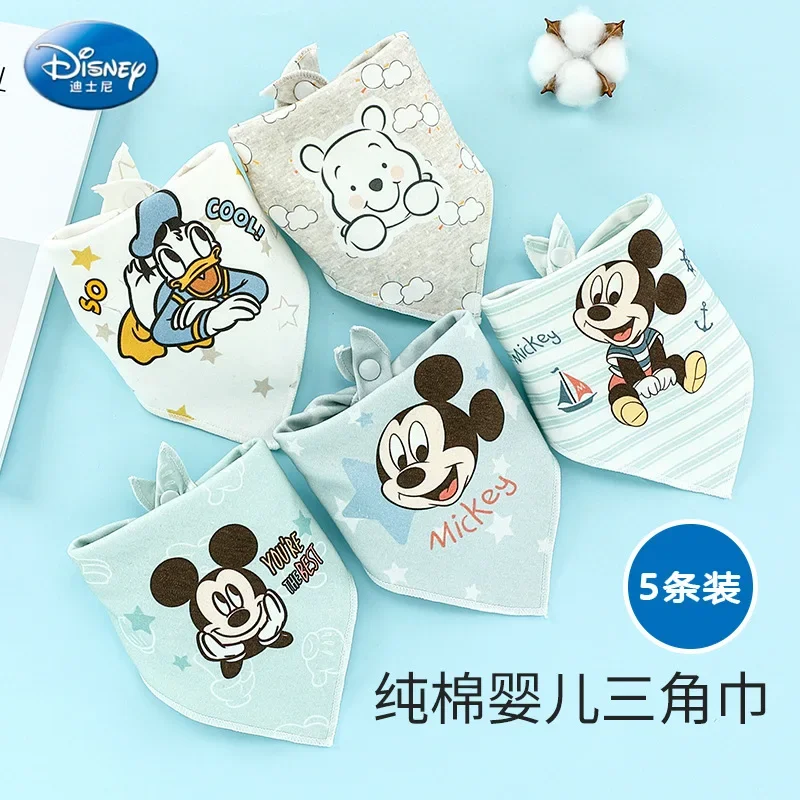 5pcs-Disney-Anime-Mickey-Minnie-Toddler-Cotton-Cartoon-Triangle-Mouth ...