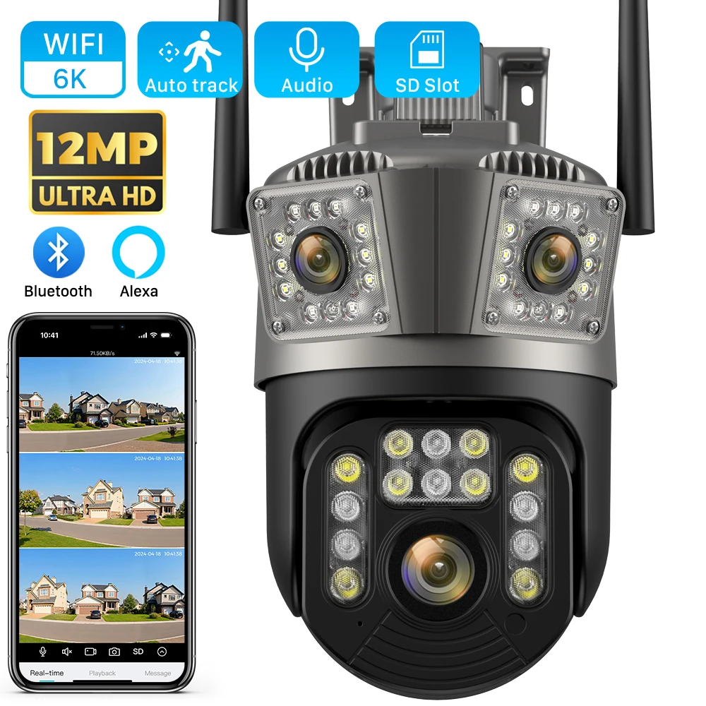 WIFI-IP-Camera-12MP-6K-HD-Three-Lens-PTZ-Camera-Outdoor-8MP-4K-Dual ...
