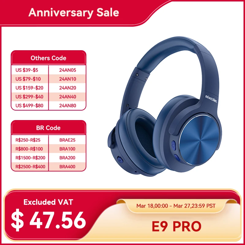 Original-Mixcder-E9-PRO-Headset-aptX-HD-Wireless-Bluetooth-Headphones ...