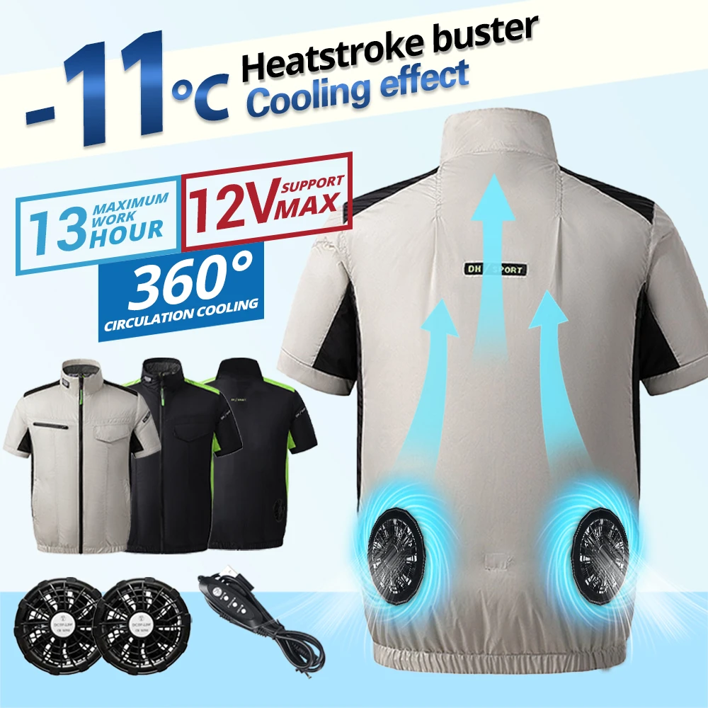 Men Summer Cooling Clothing Fan Cooling Vest Usb Charging Waistcoat ...