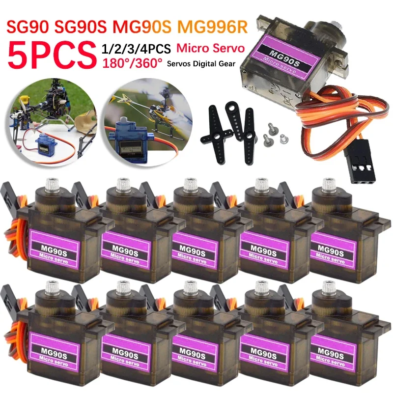 1-5pcs SG90 SG90S MG90S MG996R Micro Servos Digital Gear MG995 SG92R ...