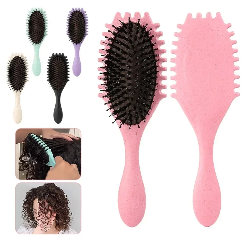 Boar-Bristle-Detangling-Hair-Brush-Curls-Define-Styling-Brush-Tangled ...