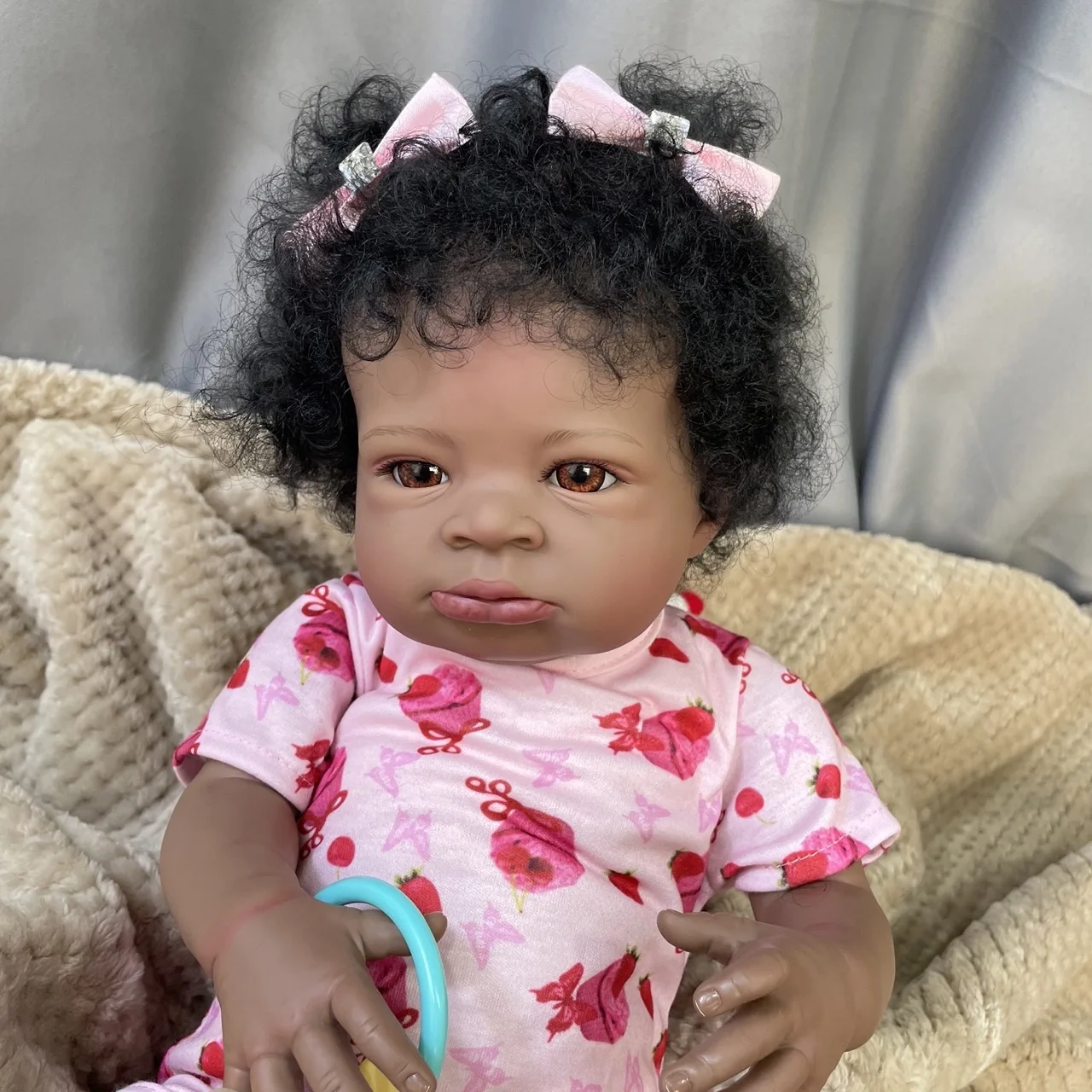20Inch-Finished-African-American-Doll-Lanny-Black-Skin-Reborn-Baby ...