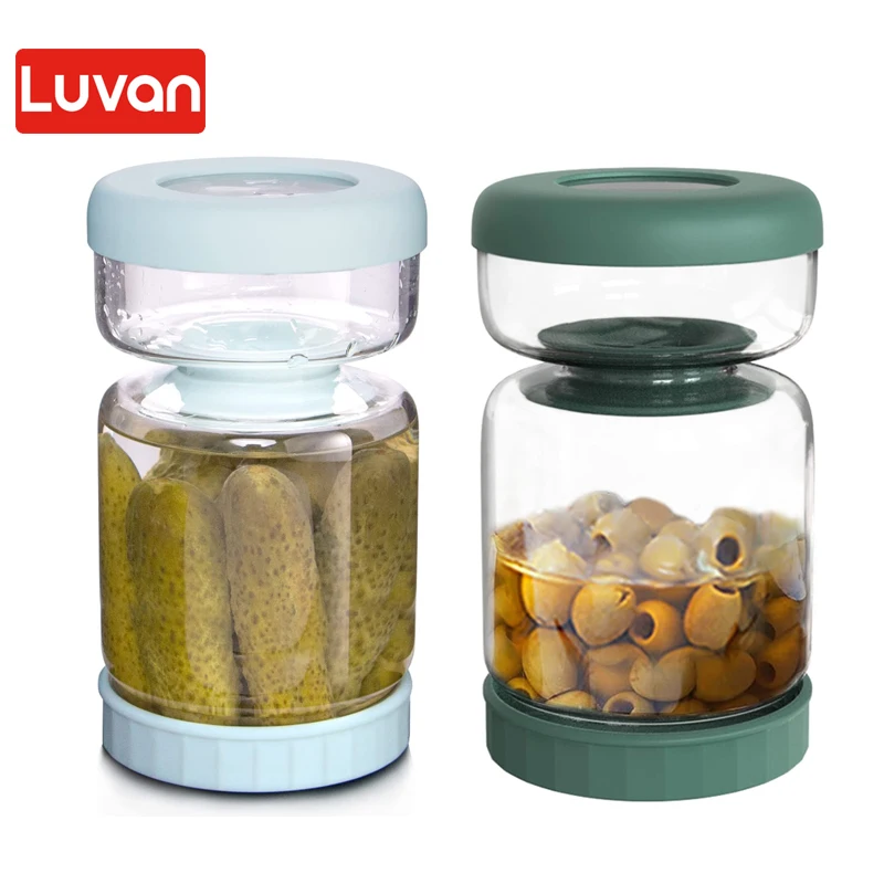 34oz-Glass-Jug-Pickles-Jar-with-Strainer-lid-Hourglass-Airtight-Pickle ...
