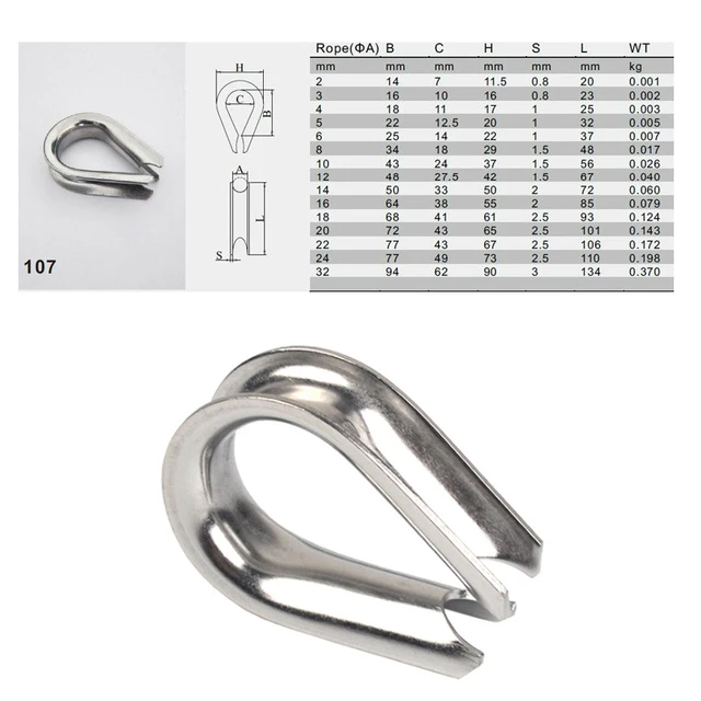 10pcs Wire Rope Protection Ring Rigging Fasteners Anchor Line Thimbles ...