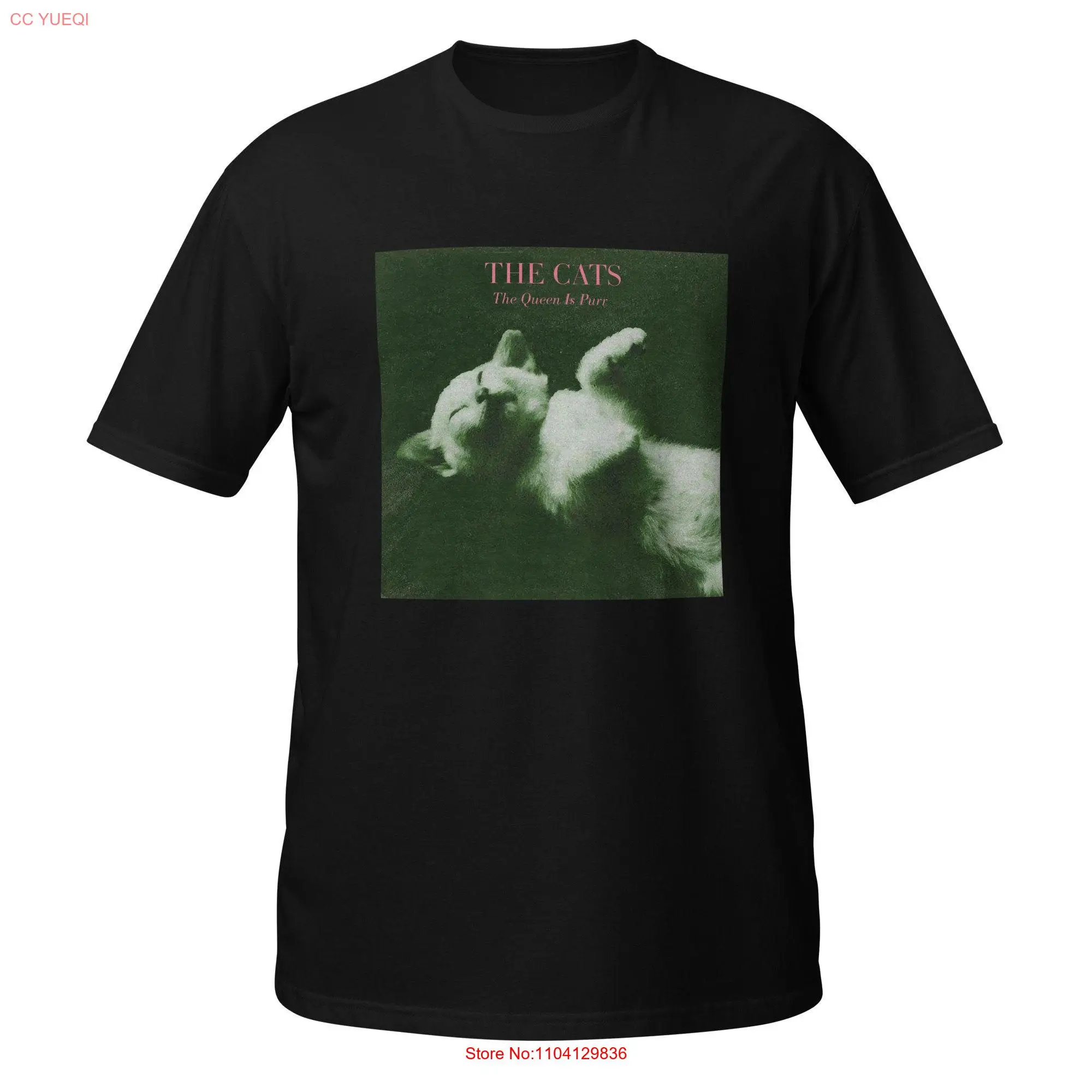 The-Queen-Is-Dead-Funny-Cover-Parody-Cute-Cat-Purr-Music-Band-T-Shirt ...