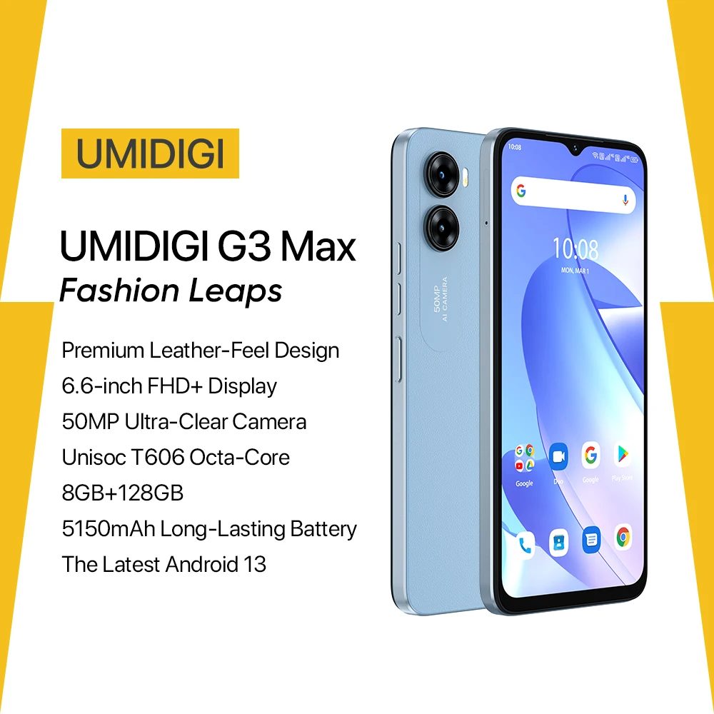 2023-UMIDIGI-G3-MAX-Smartphone-Android-13-Unisoc-T606-8GB-128GB-50MP ...