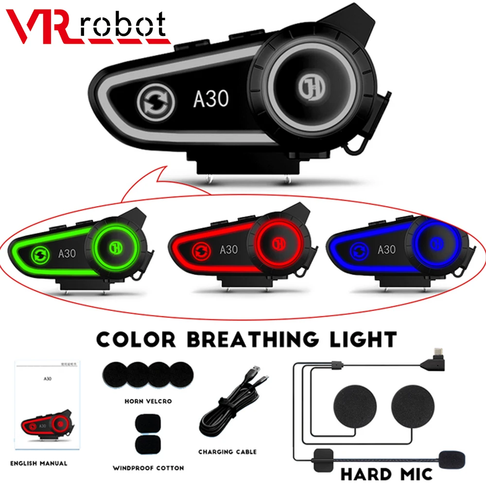 VR-robot-Waterproof-Motorcycle-Headset-Bluetooth-Helmet-Earphone ...