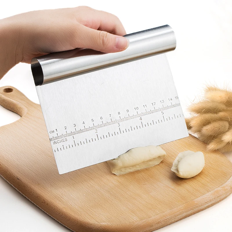 Stainless-Steel-Dough-Pastry-Scraper-Pizza-Cutter-Smoother-with ...