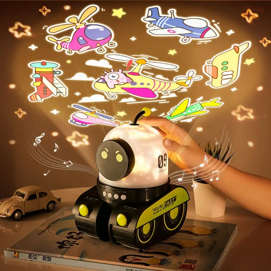 Robot-Starry-Sky-Projector-Night-Light-With-Music-USB-Rechargeable ...