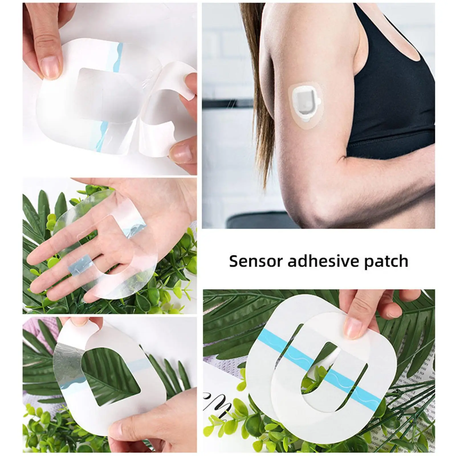 10 Pieces Meter Sensor Fixed Sports Transparent Adhesive Patches ...