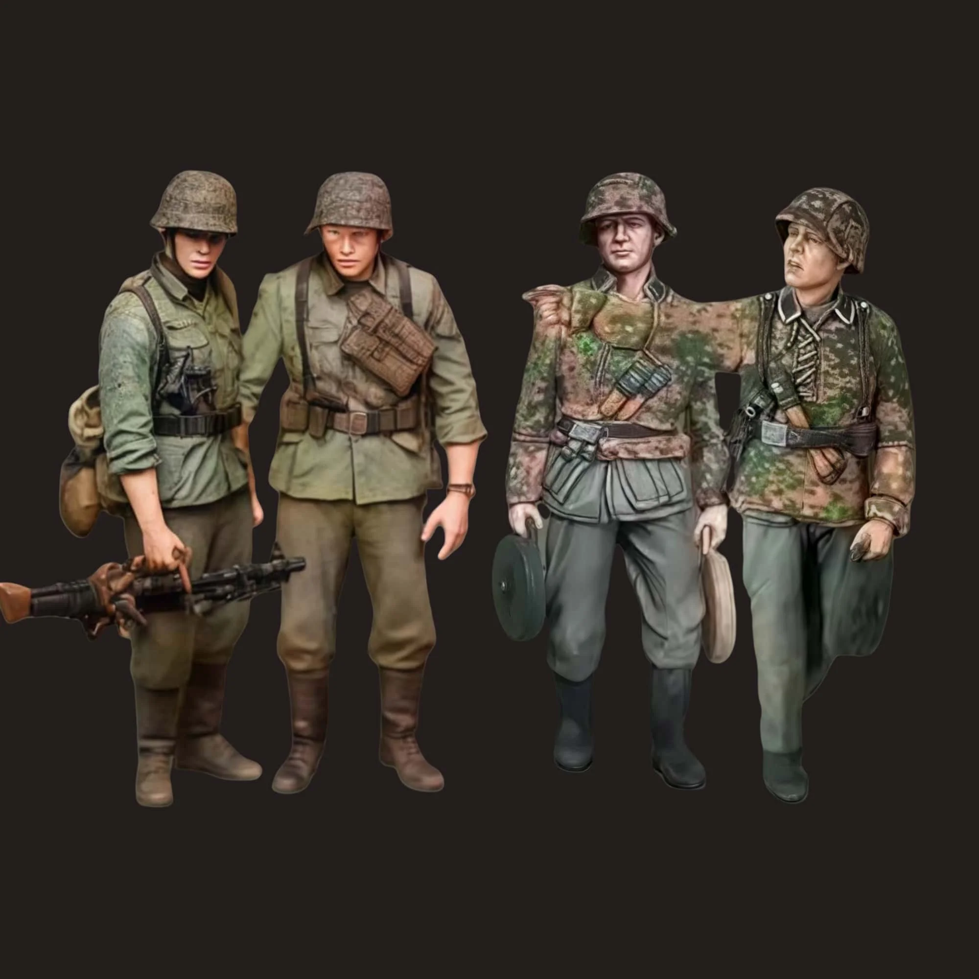 1/35 resin model GK, 4 soldiers, unassembled and unpainted kit ...