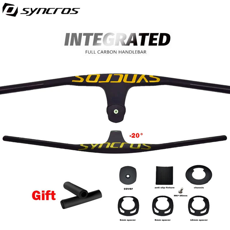 Syncros-yellow-LOGO-MTB-integration-internal-cable-handlebar-UD-black ...