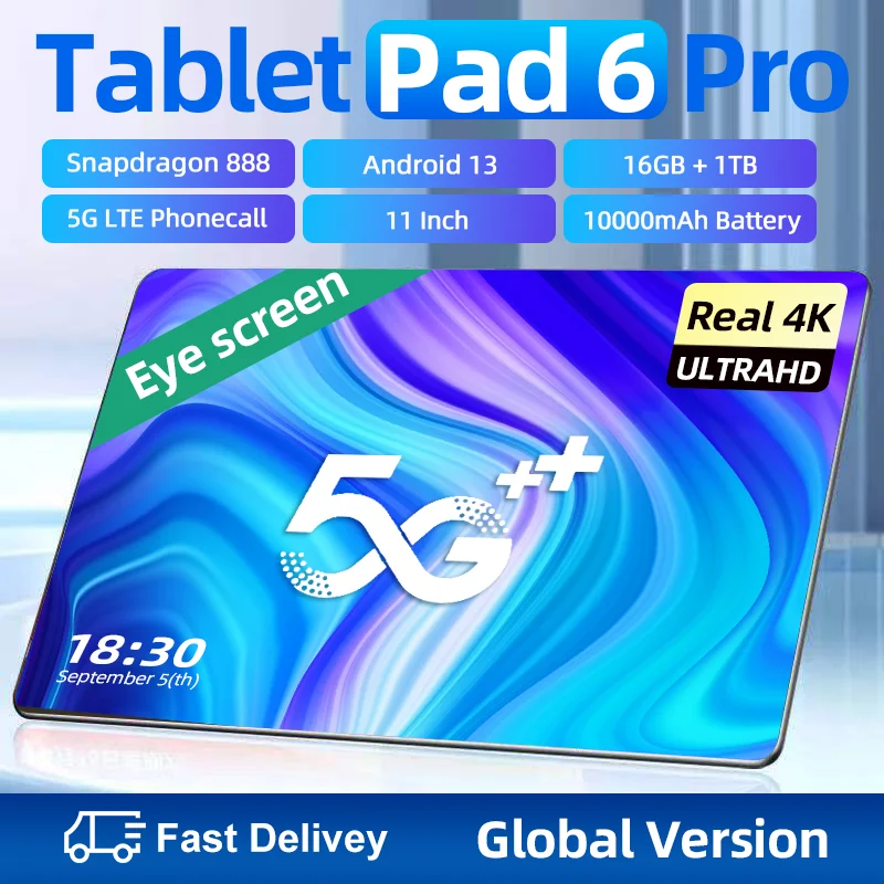 Tablet-Vers-o-Global-Pad-6-Pro-PC-Snapdragon-888-Android-13-11-16GB ...