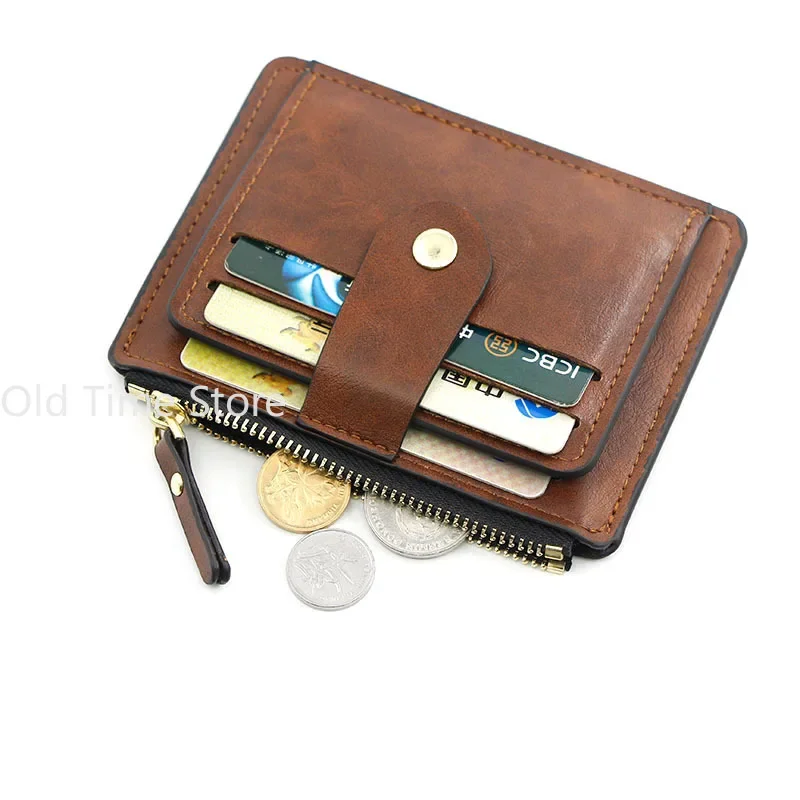 Men Fashion Credit ID Card Holder Wallet Male Slim Leather Wallet with ...
