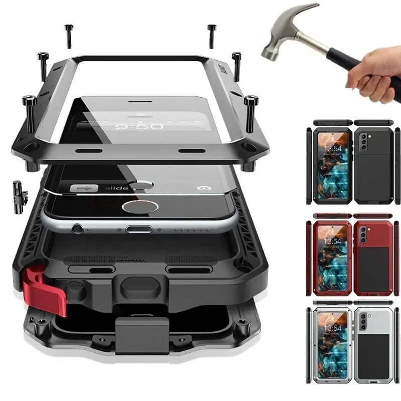 Heavy-Duty-Dual-Layers-Screw-Aluminum-Metal-Phone-Case-For-Samsung-S24 ...