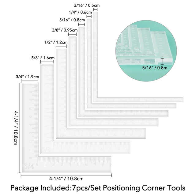 7pcs/set Creative Positioning L-shape Tools Card Corners Helpers For ...