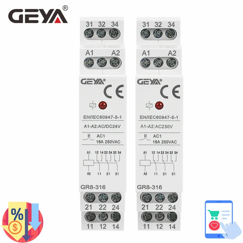 GEYA-GR8-316-Switch-Relay-Intermediate-Relay-Auxiliary-Relay-16A-3SPDT ...