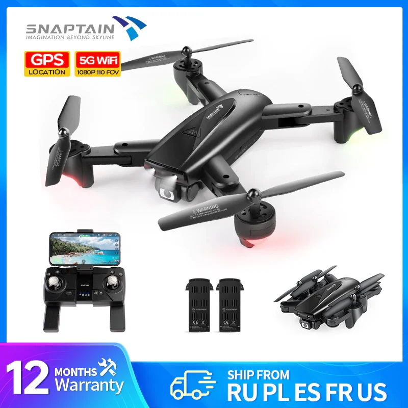 SNAPTAIN SP500 Dron con cámara GPS 1080P HD, 5G, WiFi, plegable, FPV ...