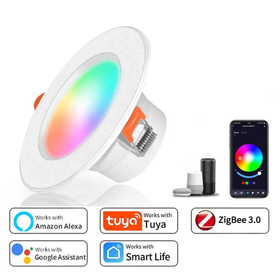 Zigbee-Smart-LED-Downlight-RGB-Color-Changing-Warm-Cool-Light-5-7-10 ...