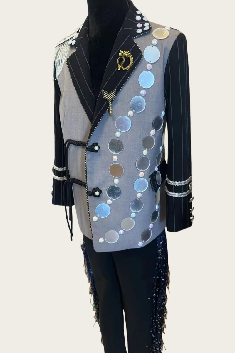 Handmade-New-Men-s-Mirror-Decoration-Epaulet-Suit-Jacket-Boy-Kids-Stage ...