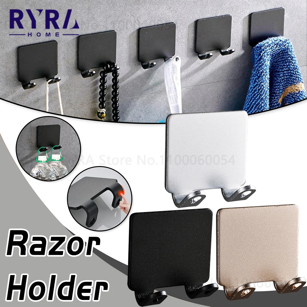 Wall Shelf Shaving Razor Holder Storage Hook Bath Towel Holder Hook ...