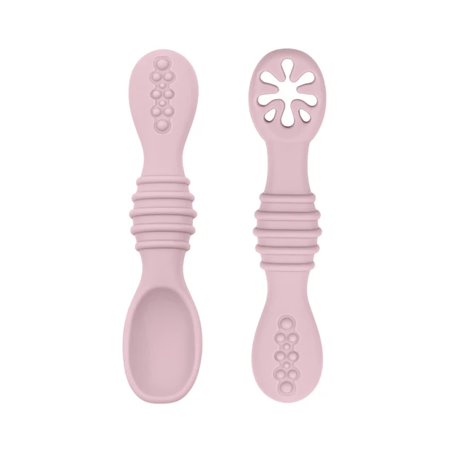 Baby Spoon Fork Set Food Grade Silicone Sticky Spoon Children Cutlery Training Spoon Feeding ...