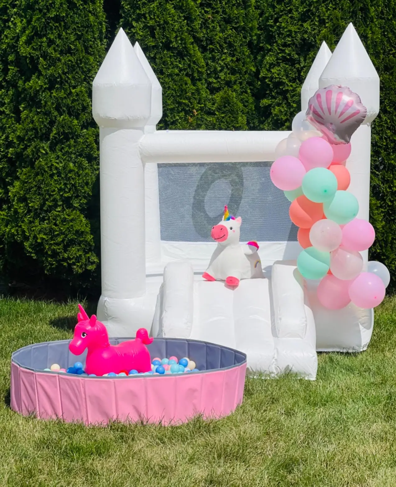 Mini-castillo-hinchable-blanco-para-ni-os-casa-de-rebote-inflable-para ...