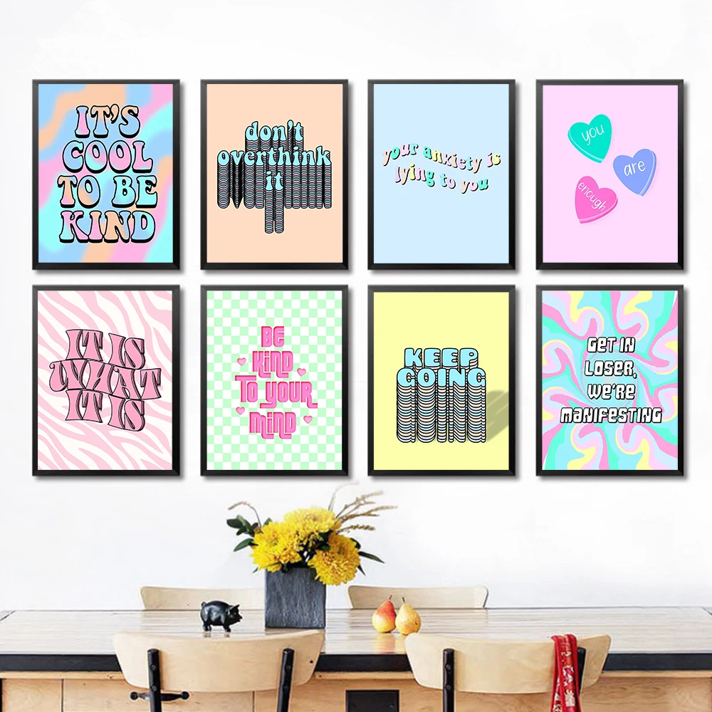 Positive-Affirmations-Mental-Health-Gifts-Canavs-Print-Cute-Home-Decor ...