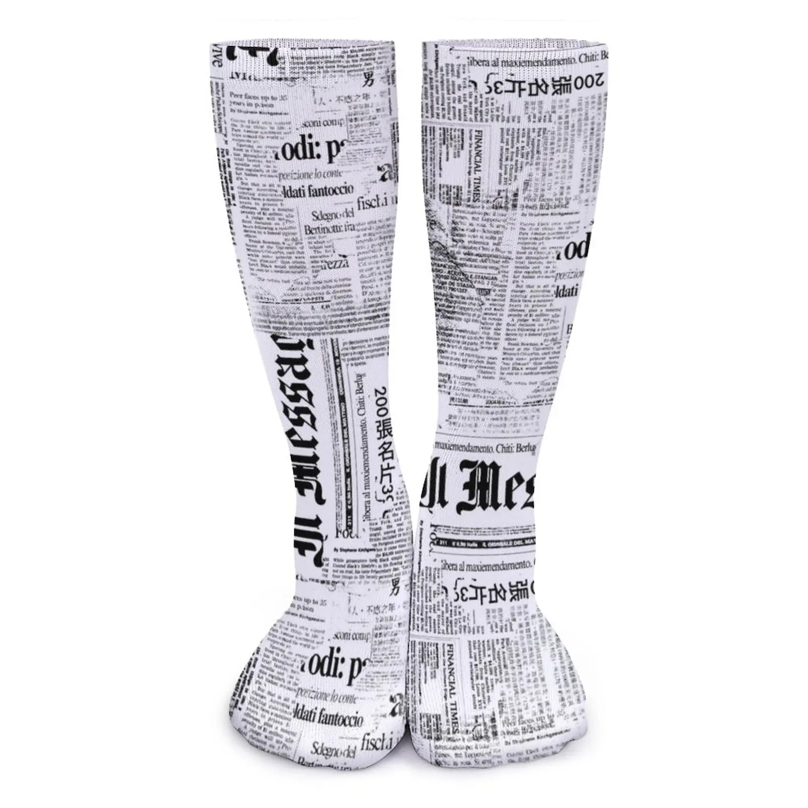 Newspaper-Collage-Socks-Texts-And-Headlines-Gothic-Stockings-Women-Men ...