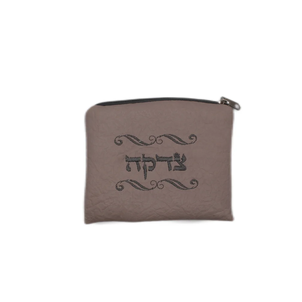Judaica Coin Purse Pu Hebrew Embroidery Mini Wallet Bag Women Men ...