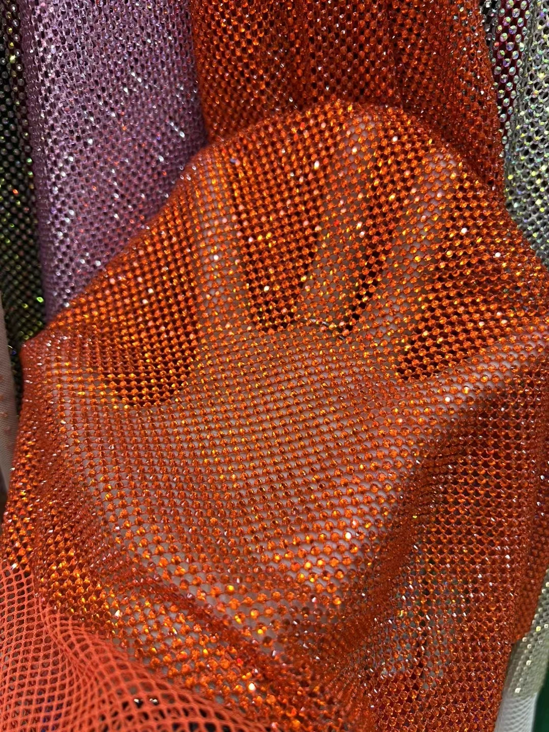 Hot-Sale-Full-Round-Colorful-French-Rhinestones-Mesh-Lace-Super-Luxury ...