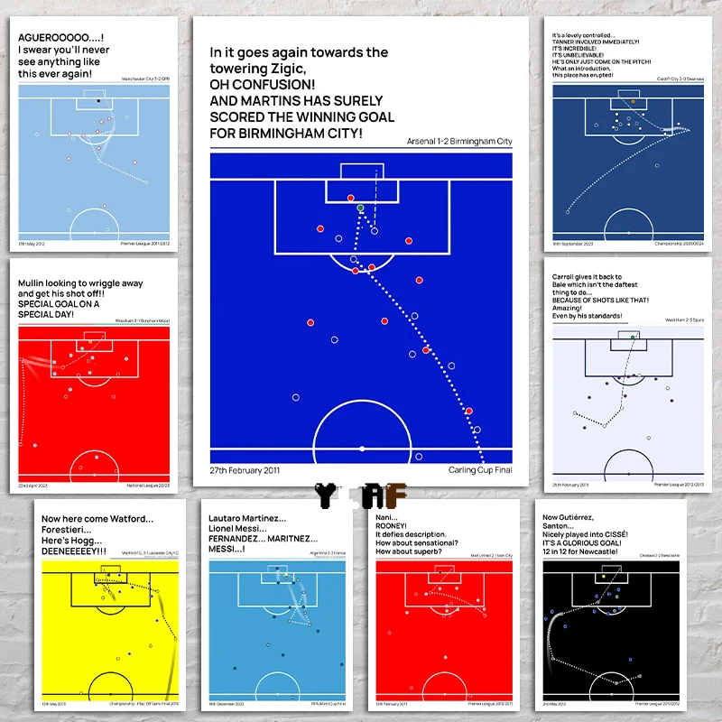 Famous Football Goals Poster Canvas Printing Minimalist Football Goals ...