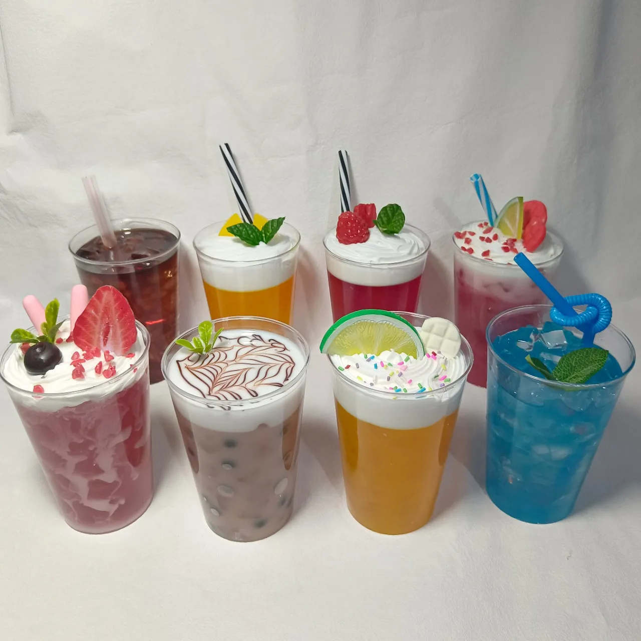 Artificial Ice Cream Pearl Milk Tea Fake Coke 1:1 Coffee Fruit Ice Cup ...