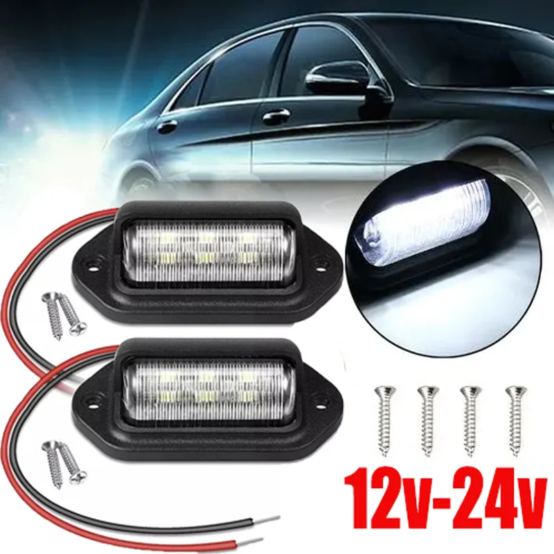 2PCS-6-LED-Car-License-Number-Plate-Light-for-SUV-Truck-Trailer-Van-Tag ...