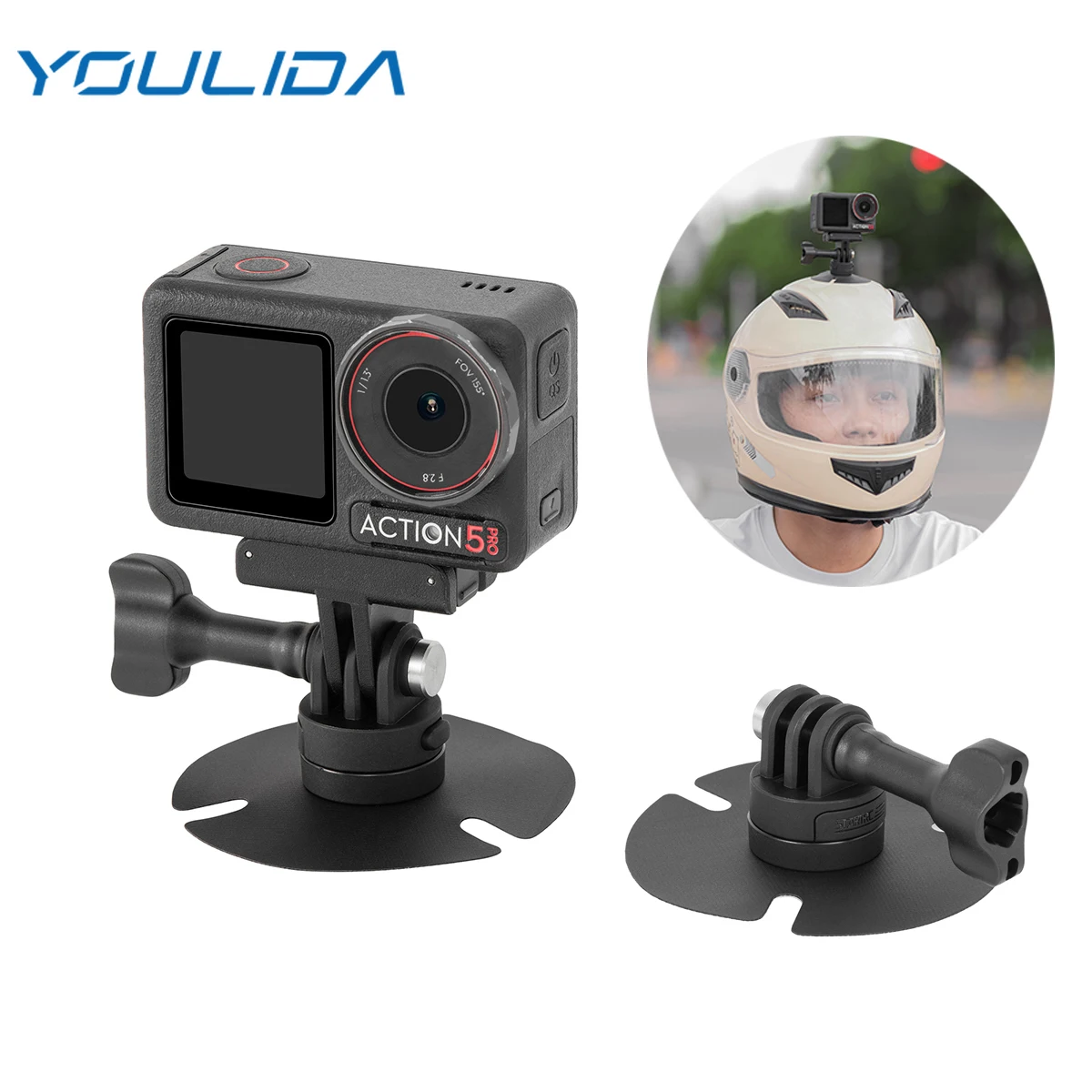 Flexible Patch Helmet Adhesive Mount For DJI Action 5 4 Pro Osmo Nano ...