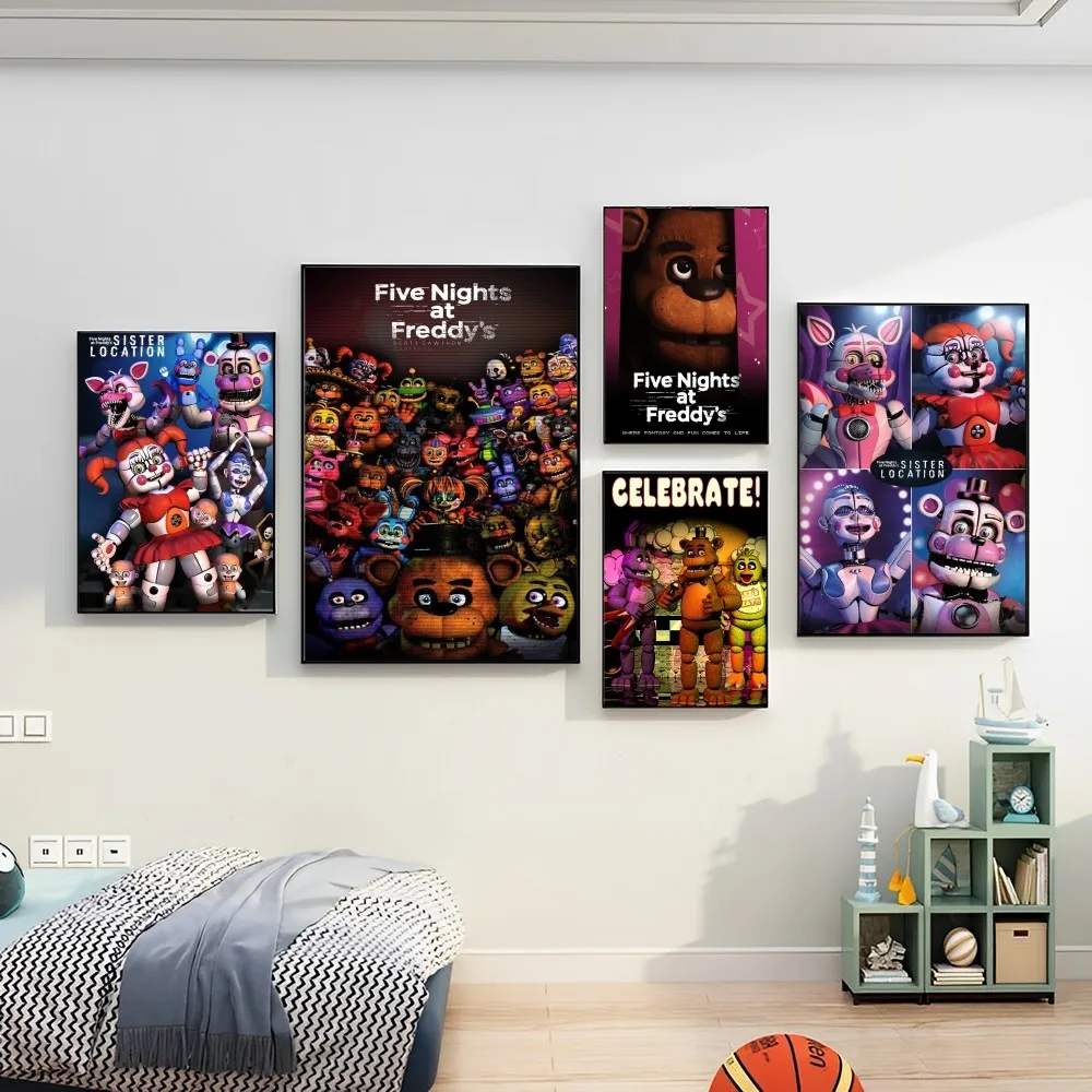 Fnaf-F-Five-N-Nights-At-F-Freddys-Anime-Poster-Self-adhesive-Art-Poster ...