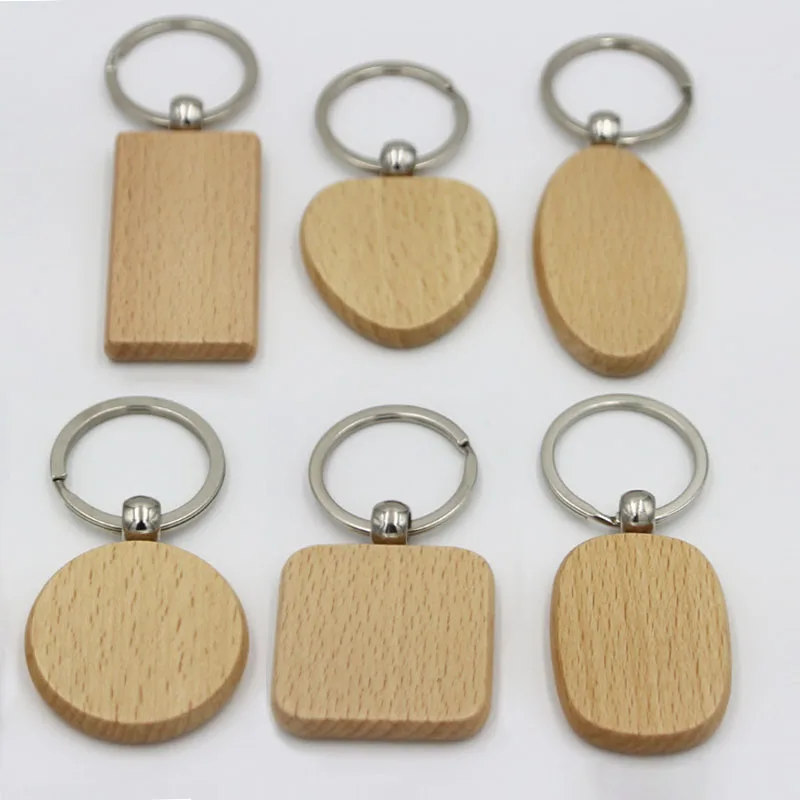 60-Blank-Wooden-Wooden-Keychain-Diy-Wooden-Keychain-Key-Tag-Anti-Lost ...