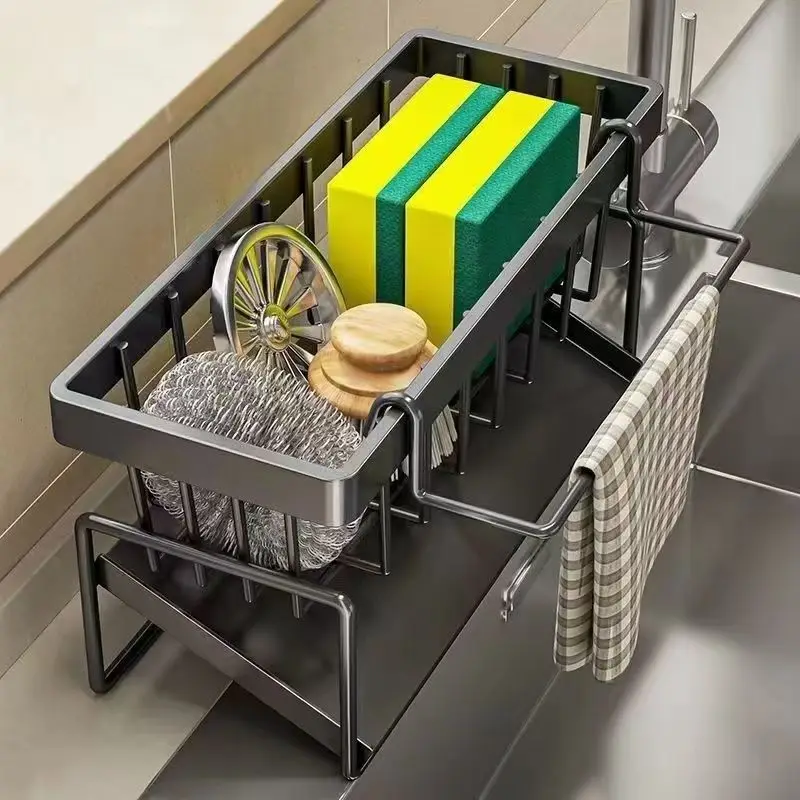 1Pc Kitchen Drain Rack Sink Detergent Sponge Wipe Rack Sink Storage ...
