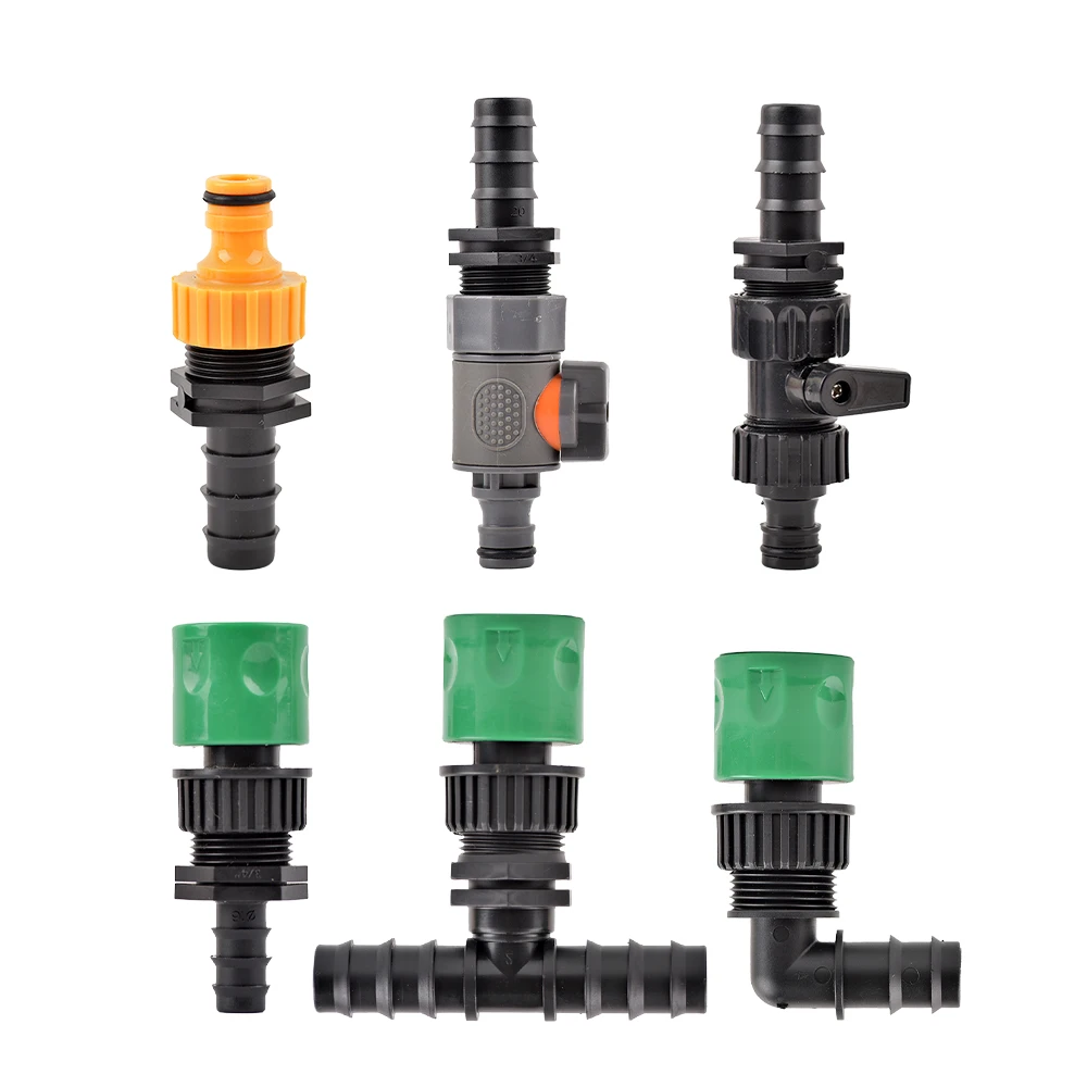 16mm 20mm 25mm PE Hose Barbed Connector To Quick Connector With Valve ...