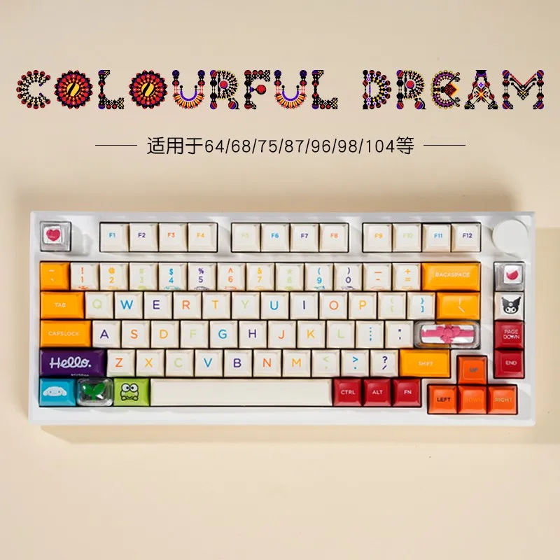 SA-COLOURFUL-DREAM-Keycap-Set-abs-plastic-retro-beige-for-mechanical ...