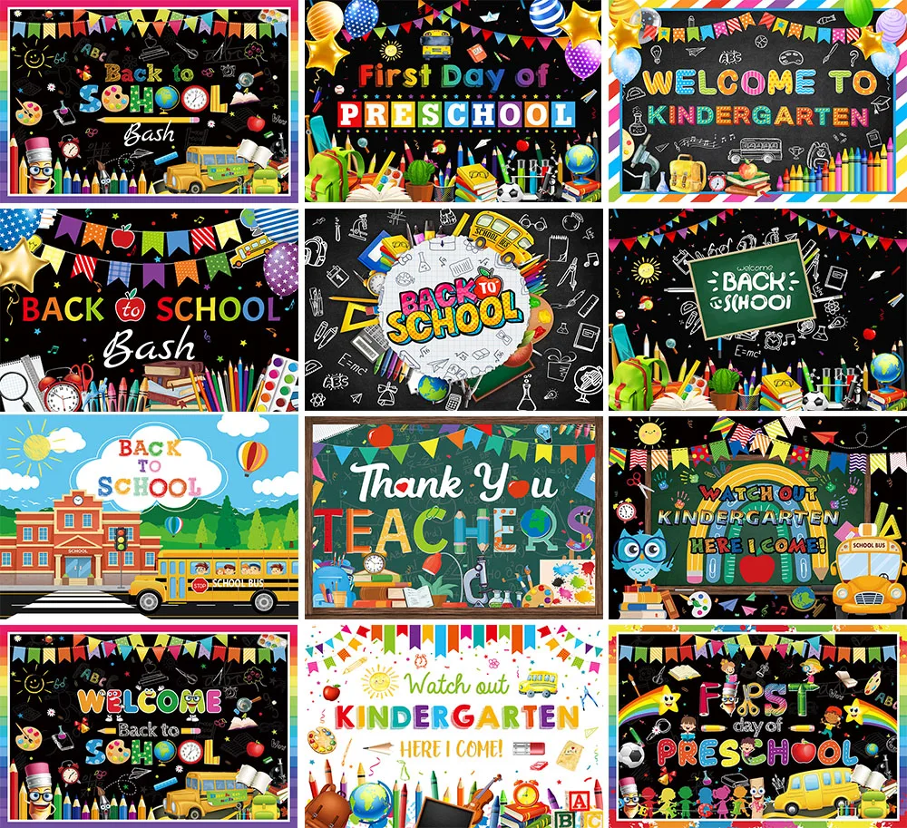 Mehofond-Photography-Background-Preschool-Graduate-Kids-Welcome-Back-to ...