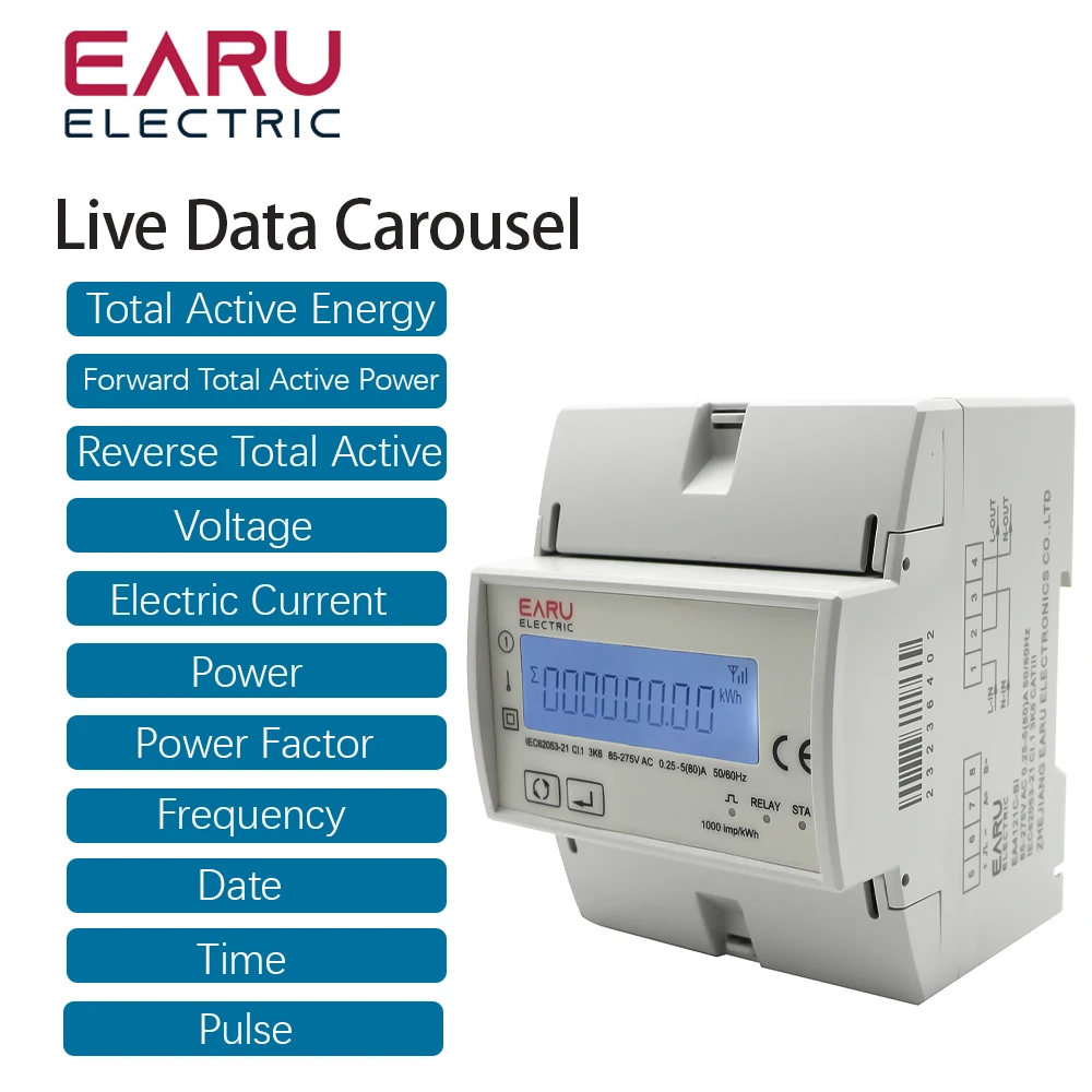 Tuya WiFi ZigBee Three Phase Bidirectional Energy Meter KWh, 44% OFF