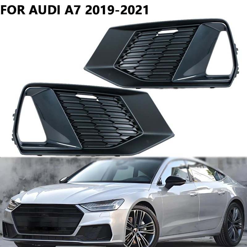 Car Front Bumper Fog Light Bezel Black Fog Lamp Grille Cover For Audi ...