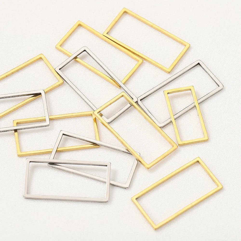 20pcs-Stainless-Steel-Rectangle-Frame-Charms-Pendants-for-Earrings ...