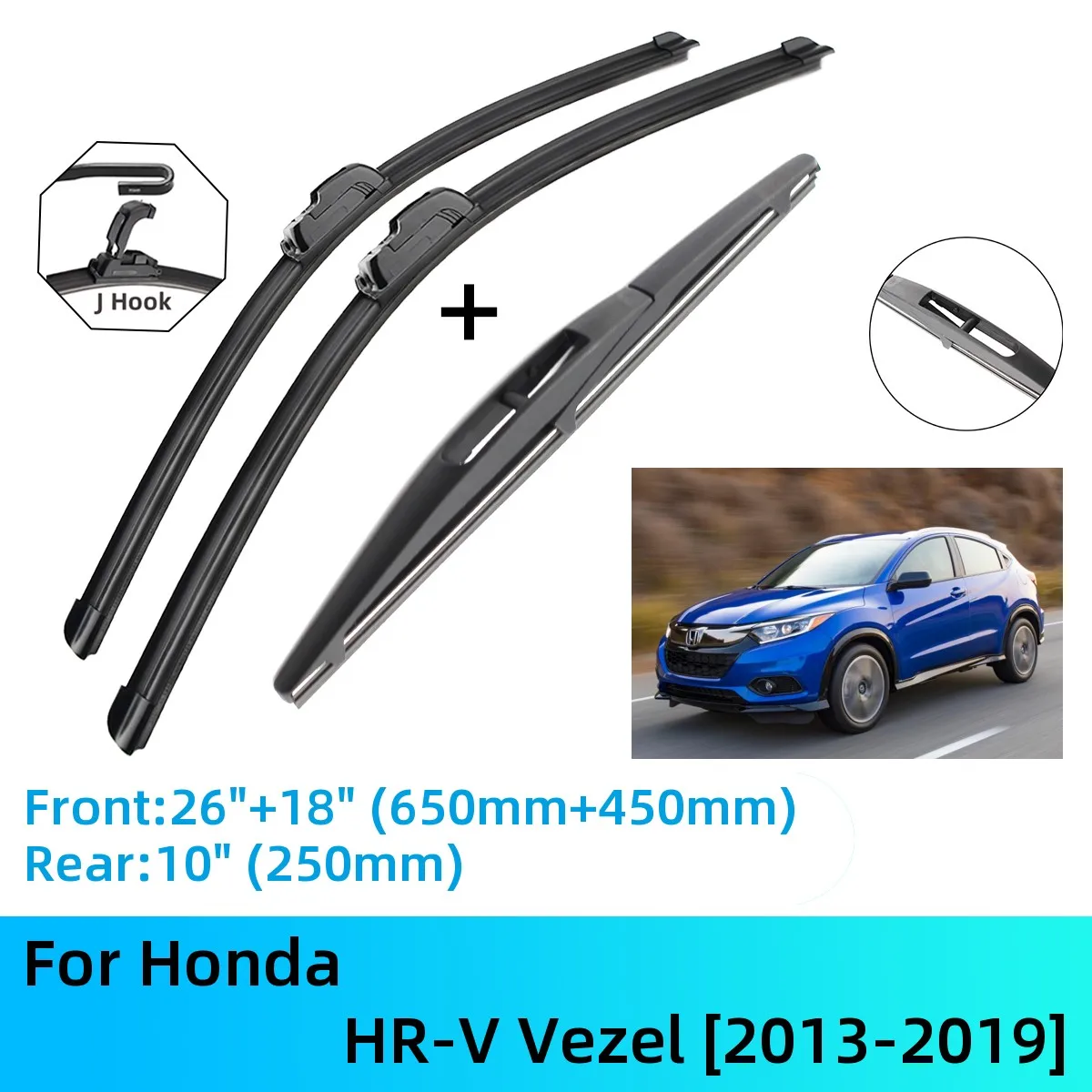 For Honda Hr-v Vezel Front Rear Wiper Blades Brushes Cutter Accessories ...