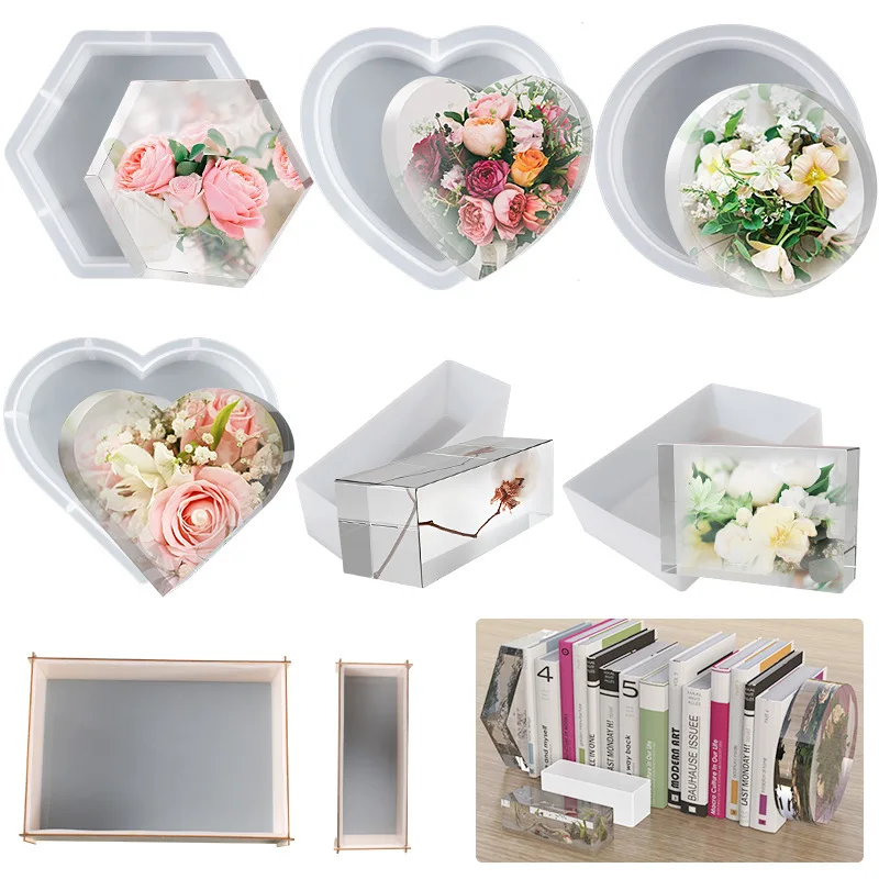 3-Sizes-Hexagon-Bookends-Silicone-Mold-Book-File-Resin-Molds-Book ...